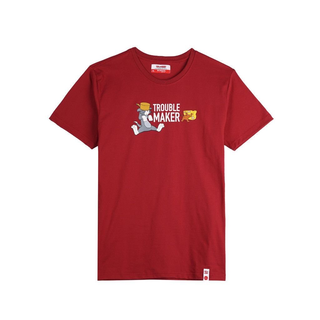 Bobson Japanese Men's X Tom and Jerry Trouble Maker Basic Tees Trendy ...