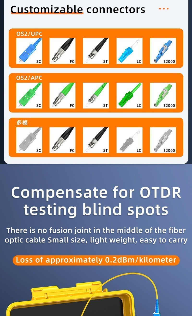 Fiber Optic OTDR Launch Cable Box 1310/1550nm SC/UPC-SC/UPC 150M~2000M ...