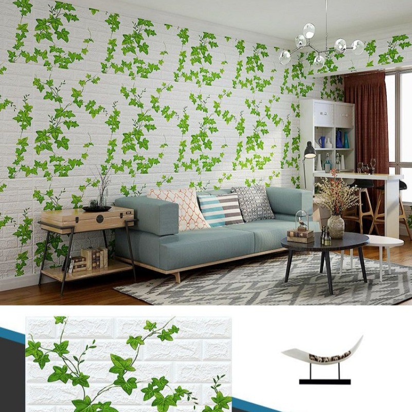 40 Pcs Wallpaper Adhesive Wall Decor 3D Wall Paper Dinding Foam ...