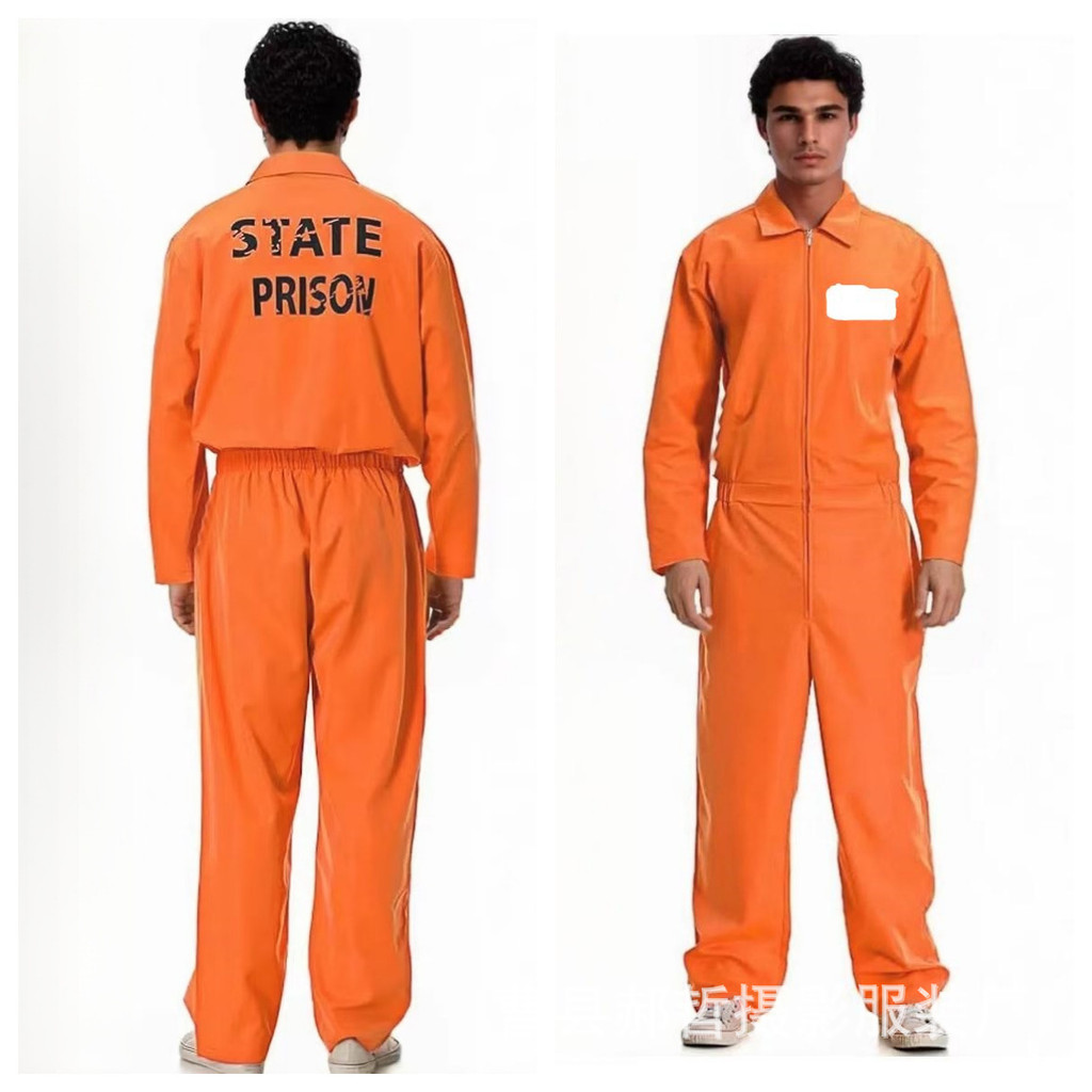 [Spot Hot Sale]8Style Halloween Adult COS prisoner Clothing Prisoner ...