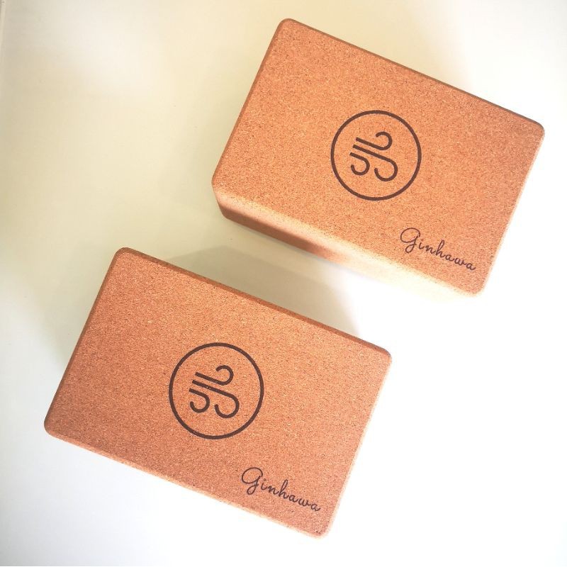 Ginhawa High Density Cork Yoga Block 1 kilo heavy, 4 inches thick (sold ...