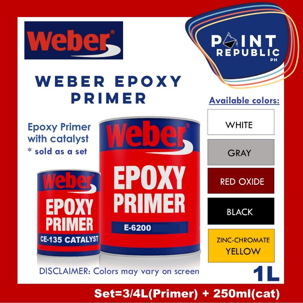 WEBER EPOXY PRIMER with Catalyst - Liter (3/4L) + 1/4L Catalyst ...