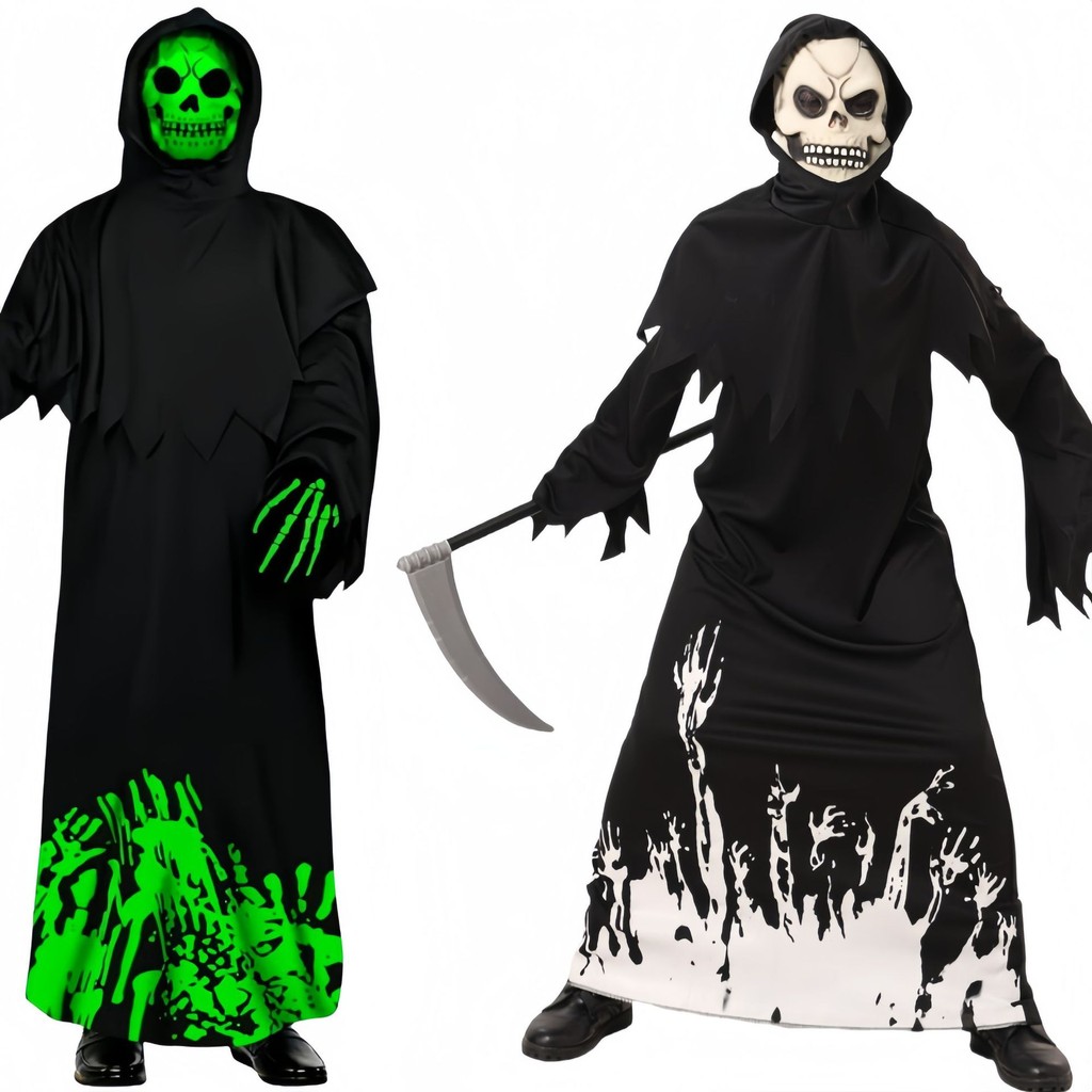 New Halloween Death Costume Demon Festival Horror Sickle Luminous Death ...