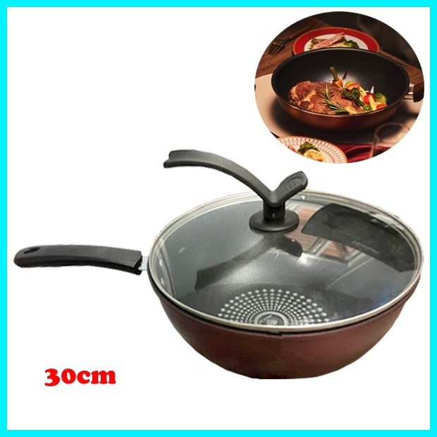 Good Quality 30cm Stir Fry Wok Nonstick Deep Frypan Household Gas Stove ...