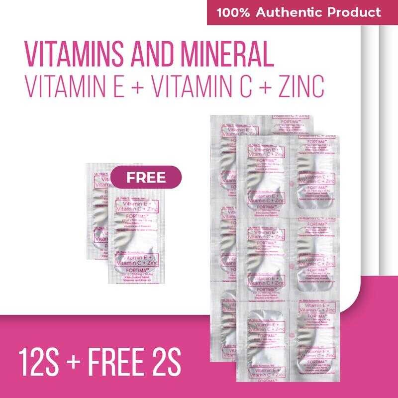 Fortima (Vitamin E + Vitamin C Zinc) Buy 12 Get 2 FREE Capsules ...