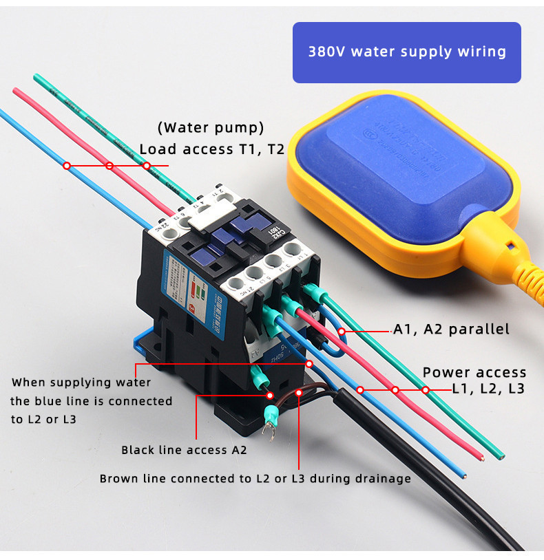 Square float switch automatic water supply controller relay 2/3/4/5m ...
