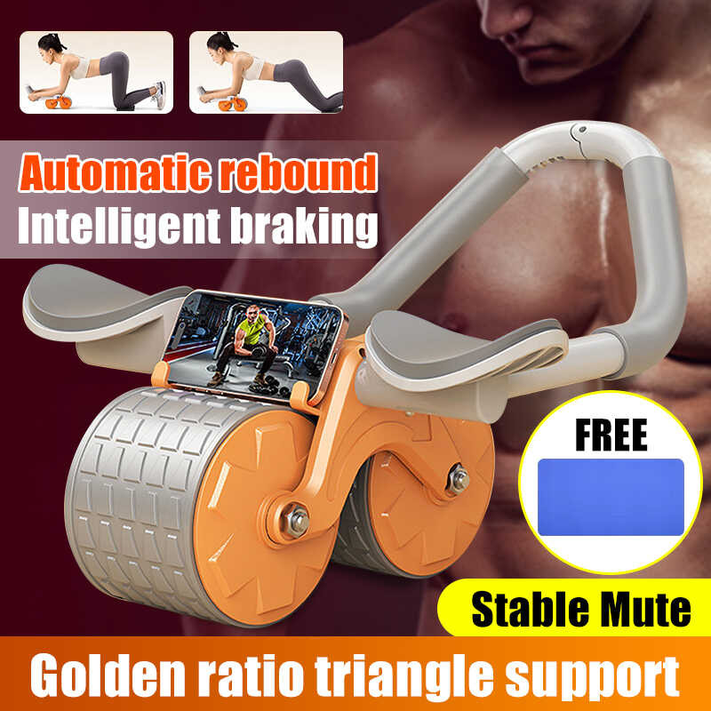 Automatic rebound abdominal wheel roller exercise equipment at home ...
