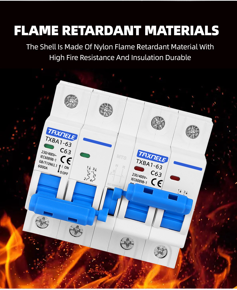 1P+1P 2P+2P MTS AC Dual Power Manual Transfer Switch Circuit Breaker ...