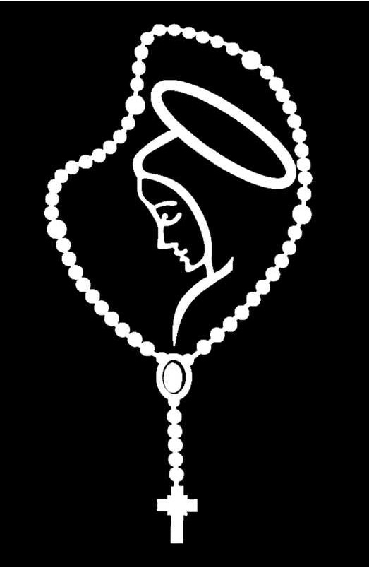 Virgin Mary Rosary Window Decal Bumper Sticker Car/Truck/Motorcycle ...