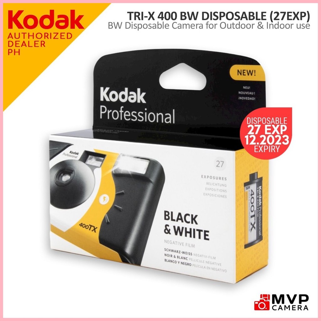 Kodak Tri-X 400 Black and White Single Use Flash Camera 27 Exposures ...