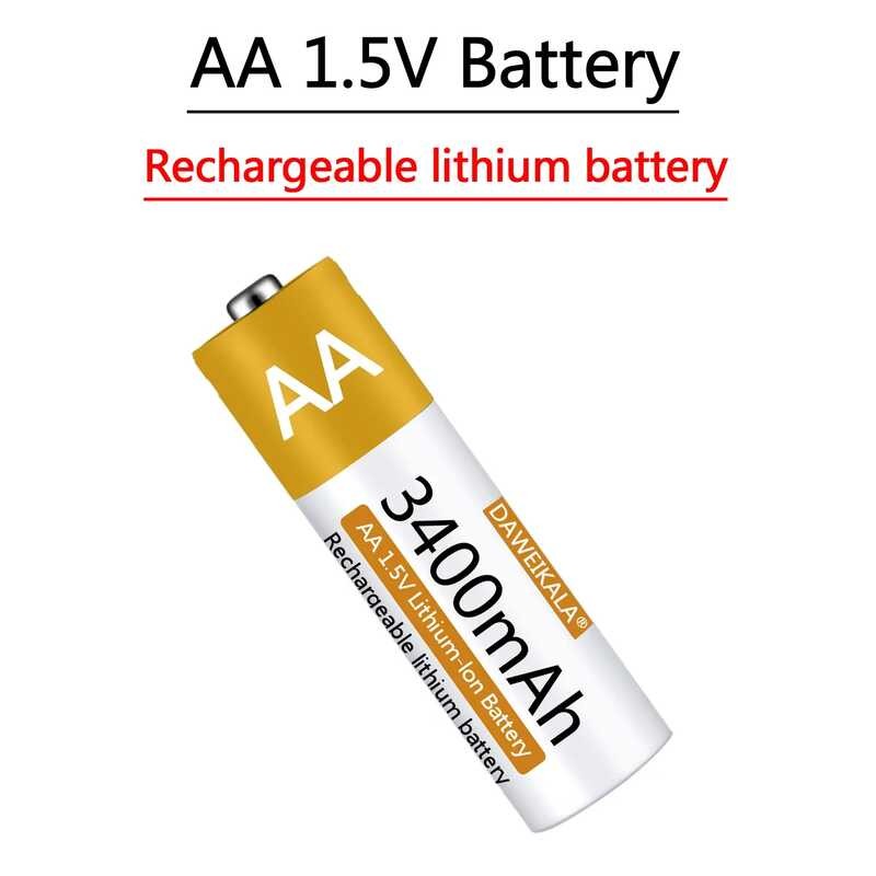 AA Φ 1.5V Battery Li-Ion AA Rechargeable Battery 3400Mah AA Lithium-Ion ...