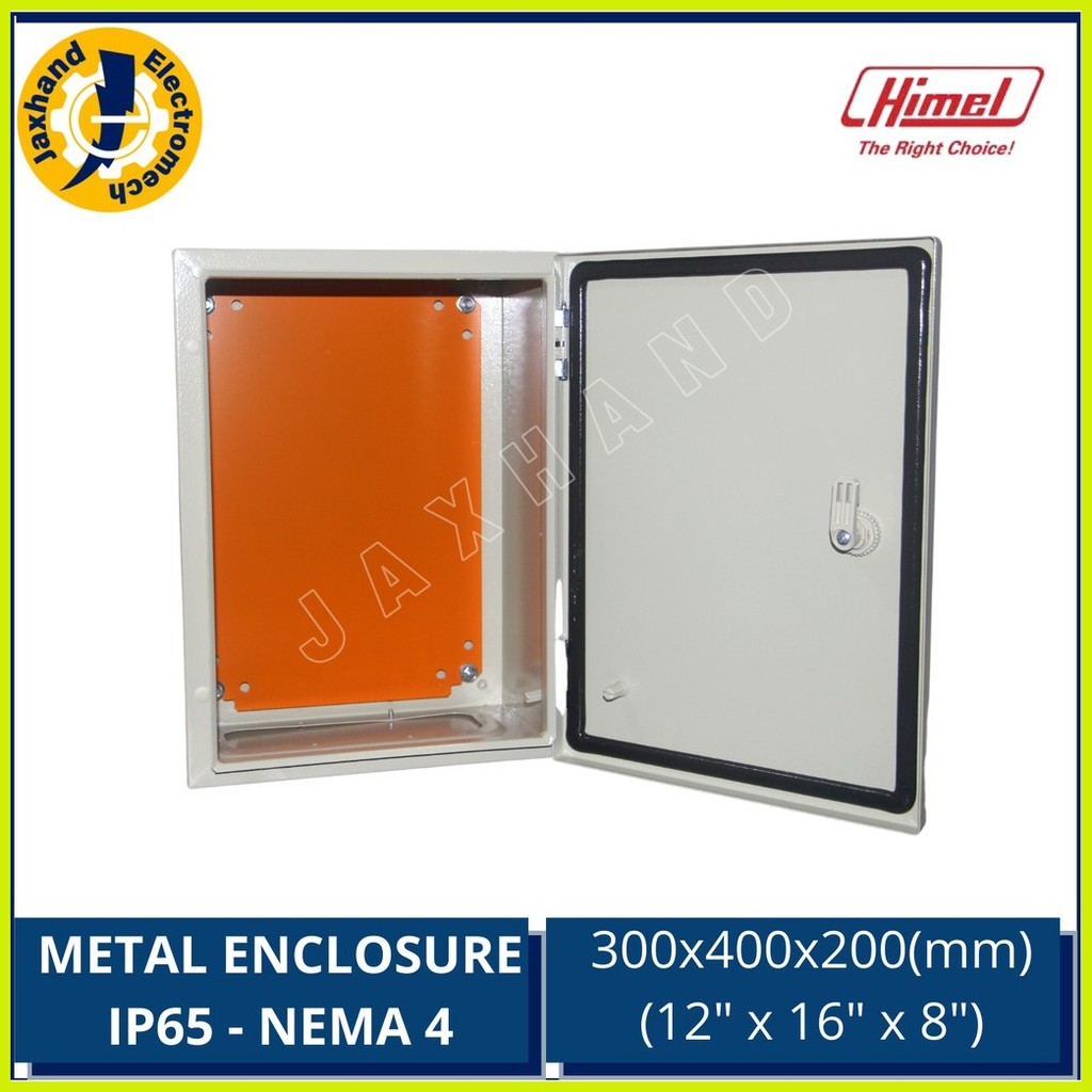 Metal Enclosure 300mm(W) X 400mm(L) X 200mm(D), IP65 (12" x 16" x 8 ...