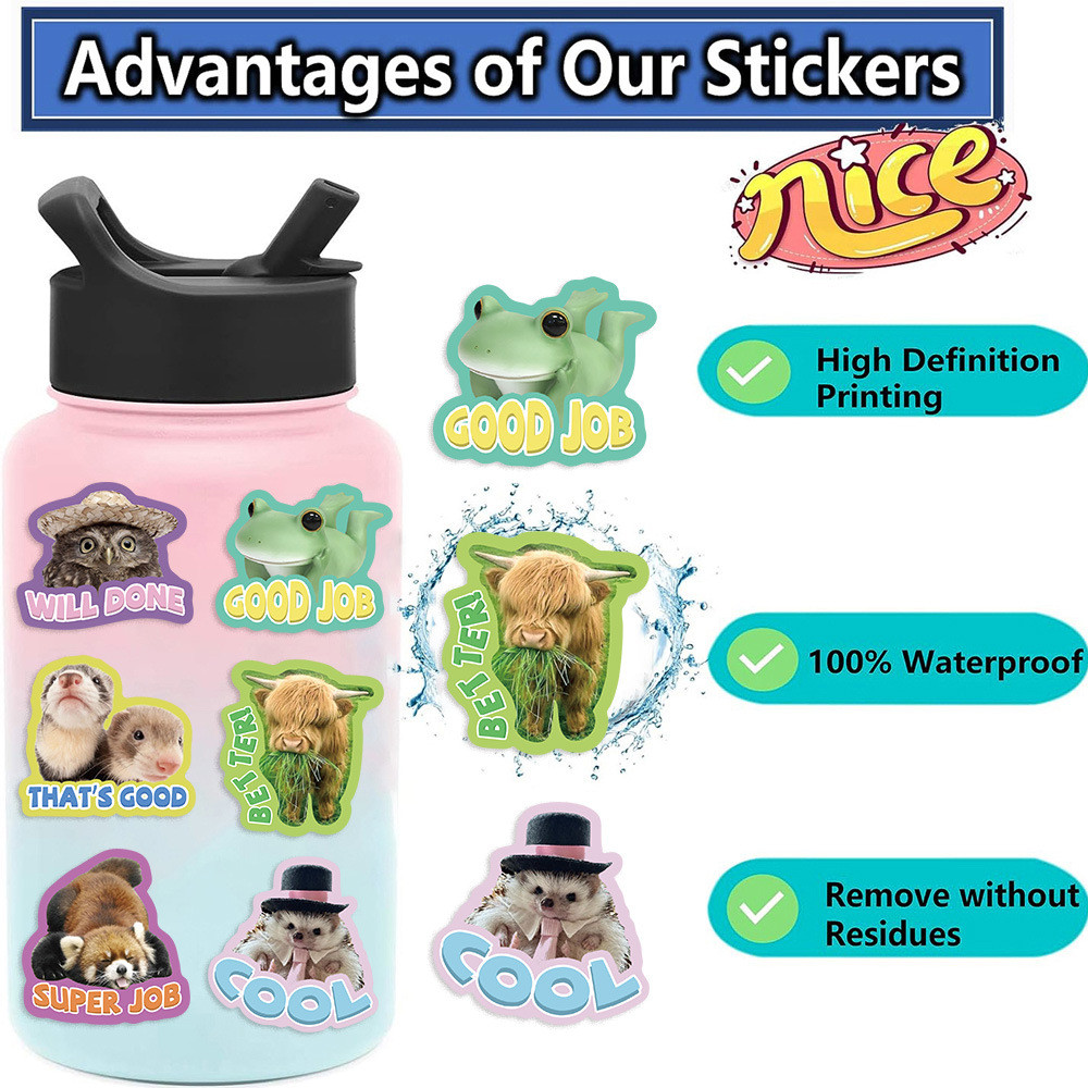 50pcs Animal Reward Stickers for Kids Students Teachers, Waterproof ...