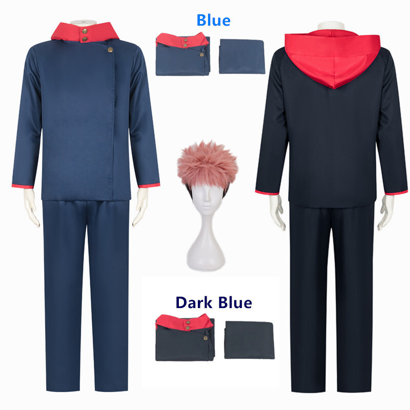 § Anime Kaisen Itadori Yuji Costume Wig Blue School Uniform Tokyo ...