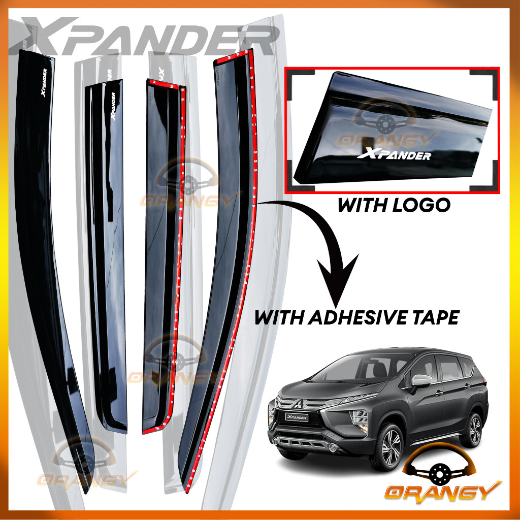 ♞Mitsubishi Xpander 2018 to 2024 Window Door Rain Visor Black Injection ...