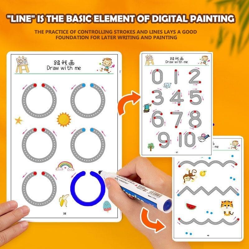 【3 Designs】Pen Control Training Copybook 64 Paper HardPen Calligraphy ...