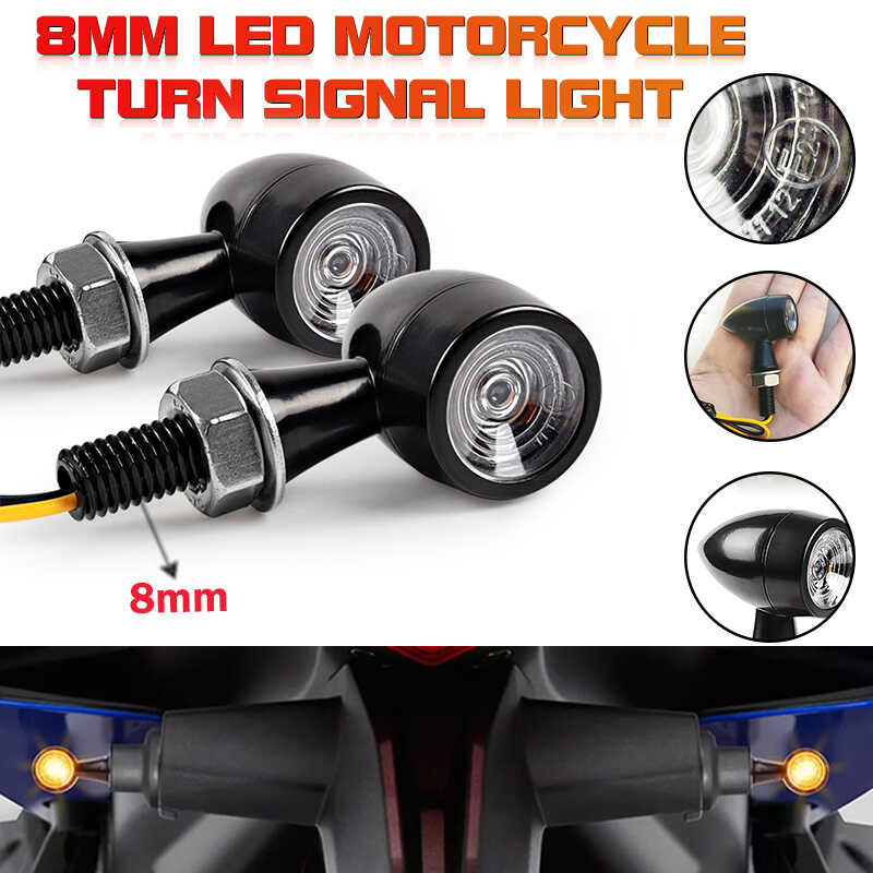 LED 5 turn Signal Light Bullet Moto Amber Flashing Lamp Mini LED turn ...