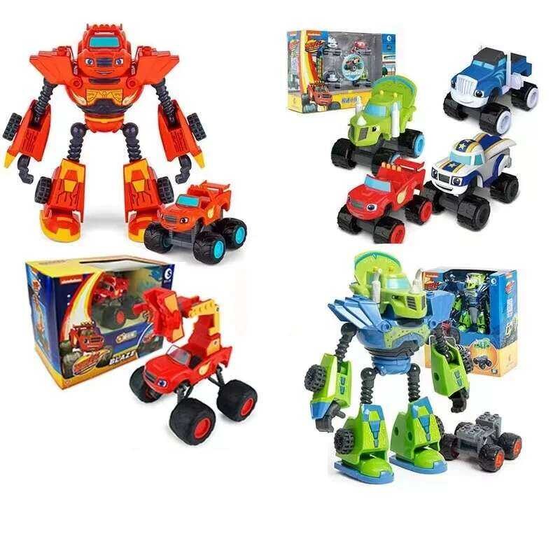 A Blaze Monster Hines Anime Plastic/Alloy Deformed Robot Car Toy Action ...
