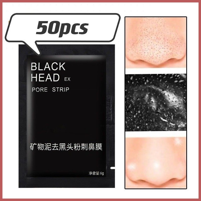 SET 50PCS Deep Cleansing Nose Pore Strips Blackhead Remover Peel Off ...
