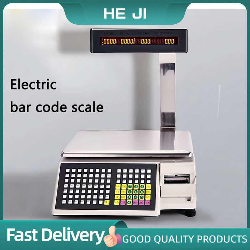 HEJI Commercial Electric Barcode Digital Weighing Scale Label Printing ...
