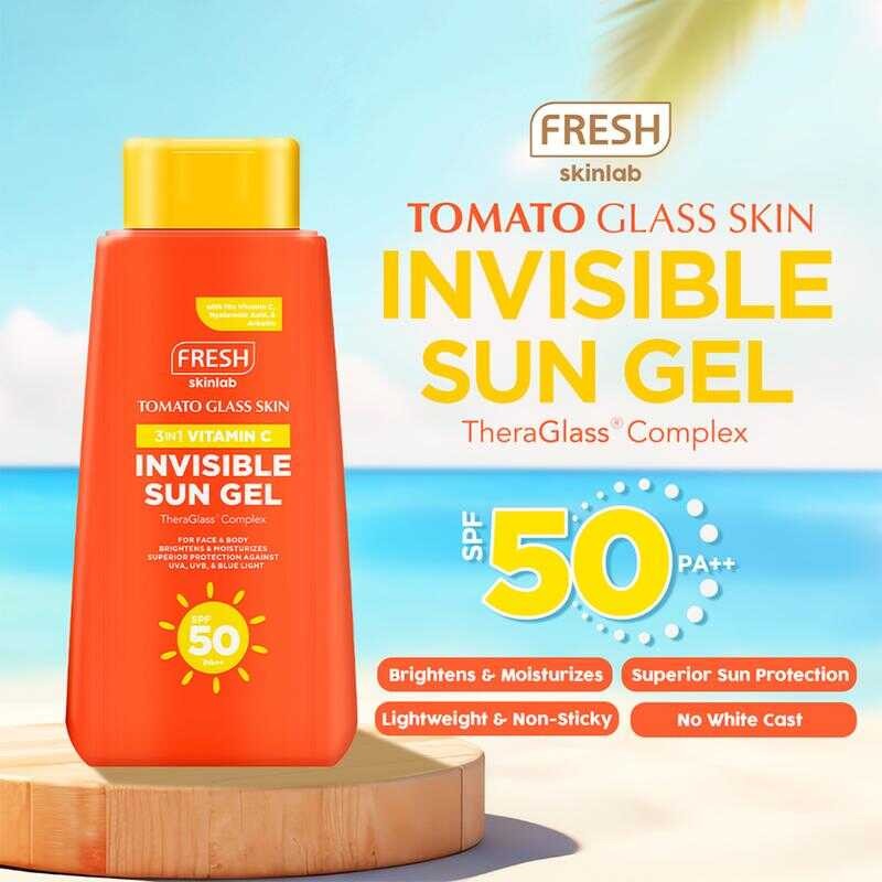 Fresh Skinlab Tomato Glass Skin 3 In 1 Vitamin C Invisible Sun Gel SPF ...