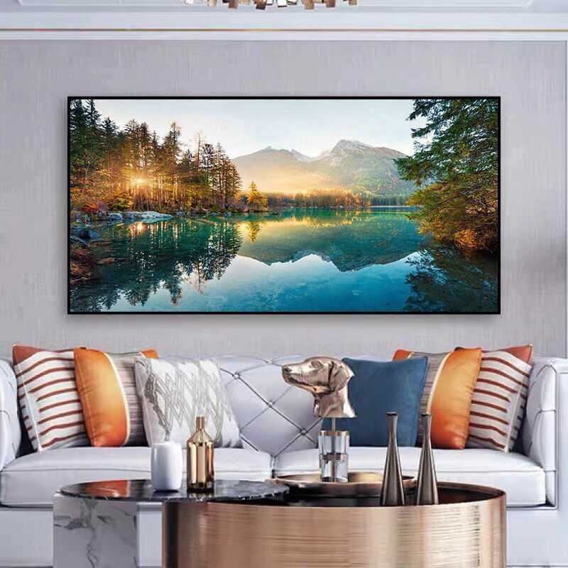 Posters Modern Prints Nature Landscape Alps Mountain Canvas Painting ...