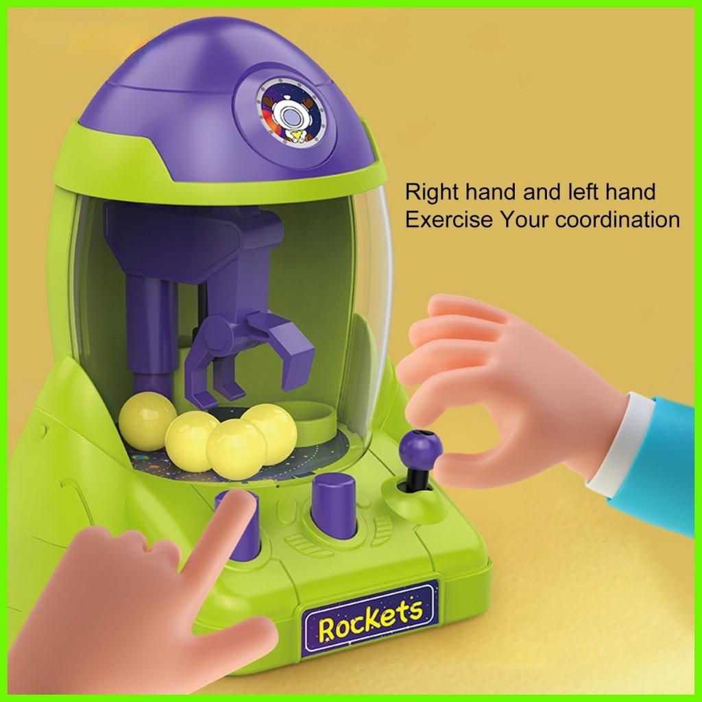 ⊙ Kid Mini Rocket Claw Machine Ball Catching Machine Toy Children Candy ...