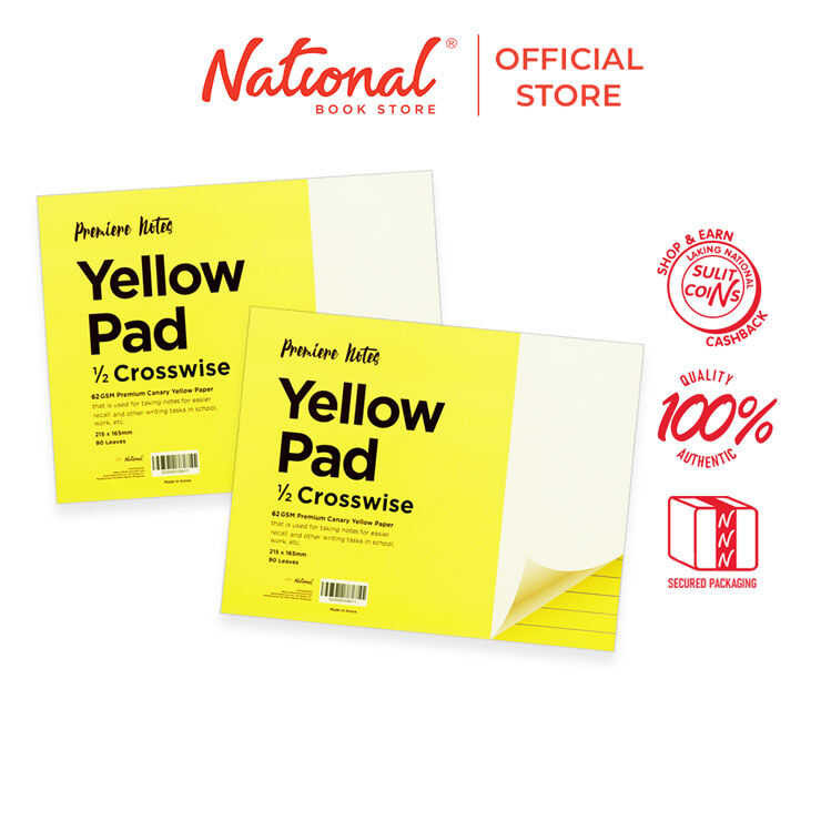 Premiere Notes Yellow Pad 1/2 Crosswise 2S, 90S 62Gsm Canary - Legal ...