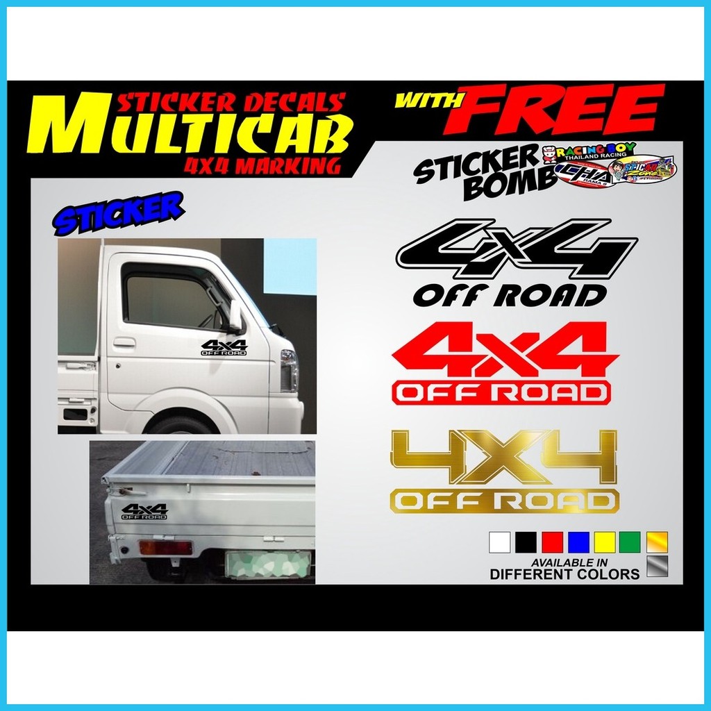 ♑ Multicab 4x4 marking Sticker Decals Set cut-out vinyl | Shopee ...