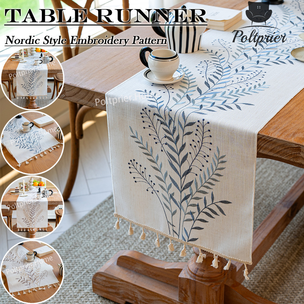 Embroidery Polyester Table Cloth Nordic Retro Style Available in ...