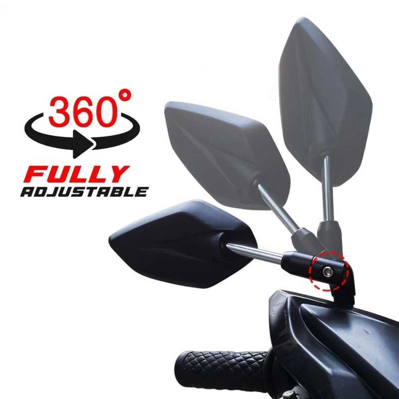Motorcycle 360 Rotation Folding Universal Side Mirror Mechanism Stem ...