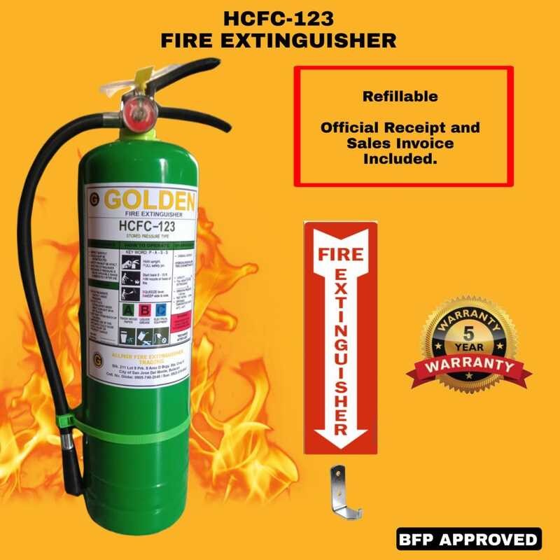 Fire Extinguisher 10 Lbs. HCFC 123 Green 5 Years Warranty (Refillable ...