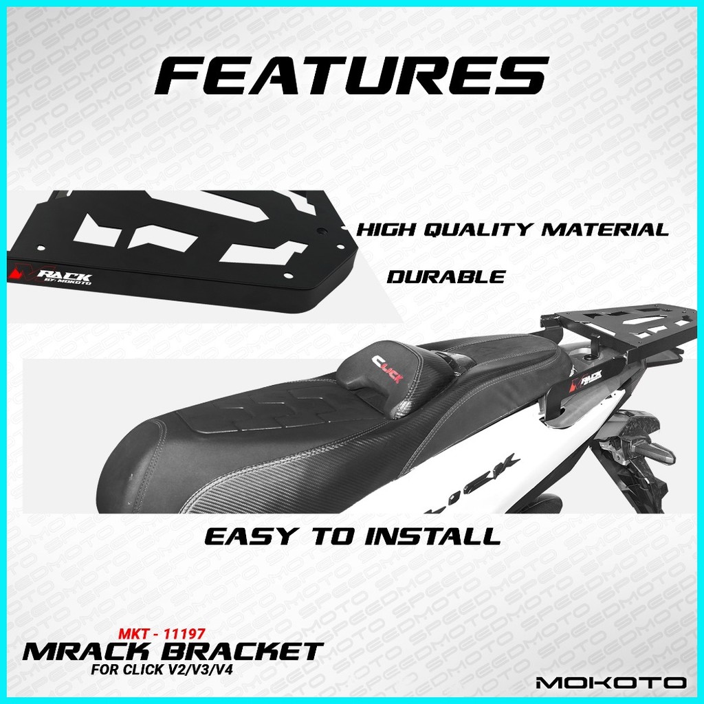 MOKOTO CLICK V2/V3/V4 MONORACK MKT-1197 MATTE BLACK HEAVY DUTY MRACK ...