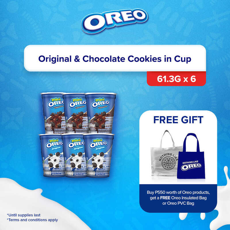 Oreo Mini Sand Cookies Bundle - Original and chocolate in Cup 61.3g x 3 ...