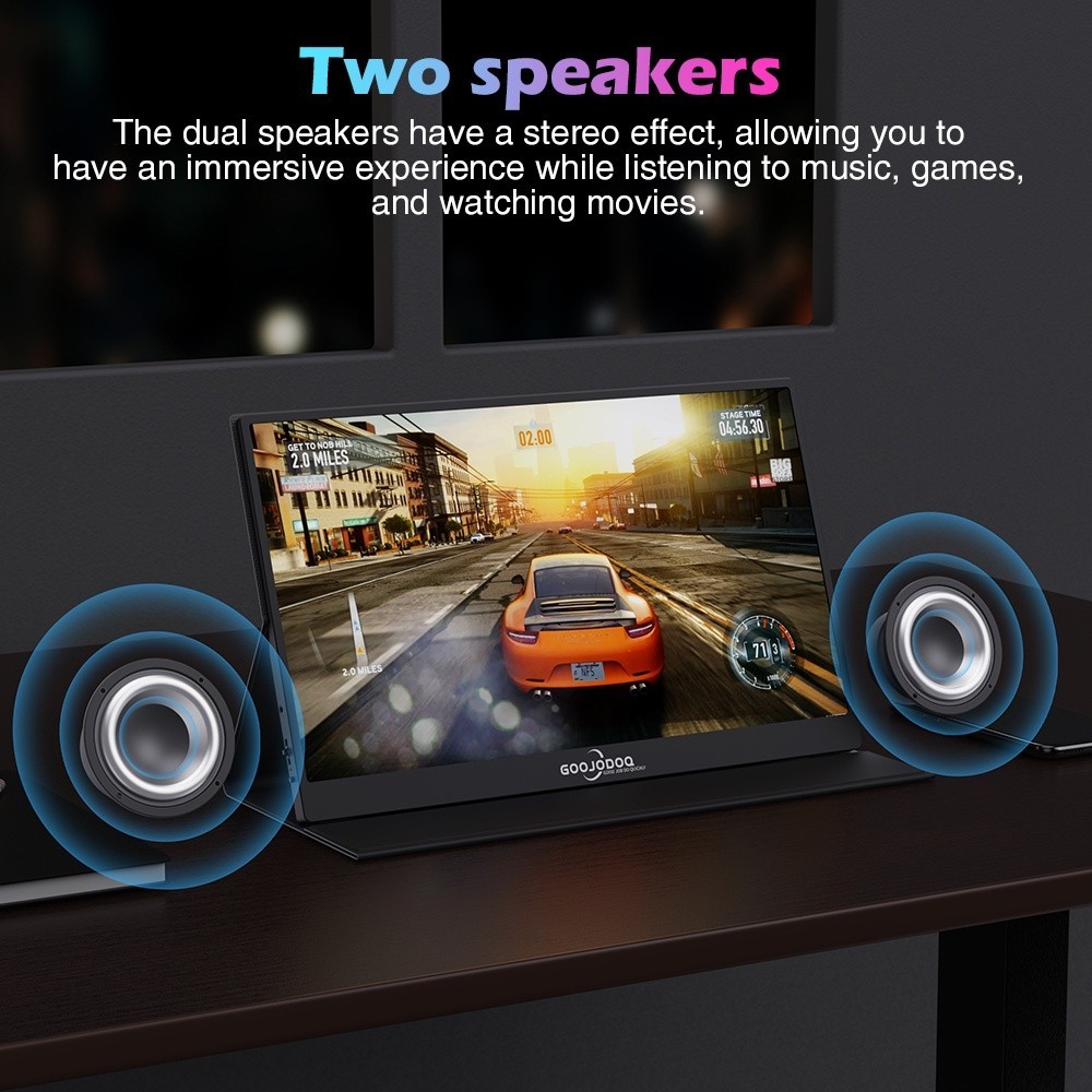 GOOJODOQ Portable Monitor FHD 15.6inch 1920 IX1080P Type-c HDMI for ...