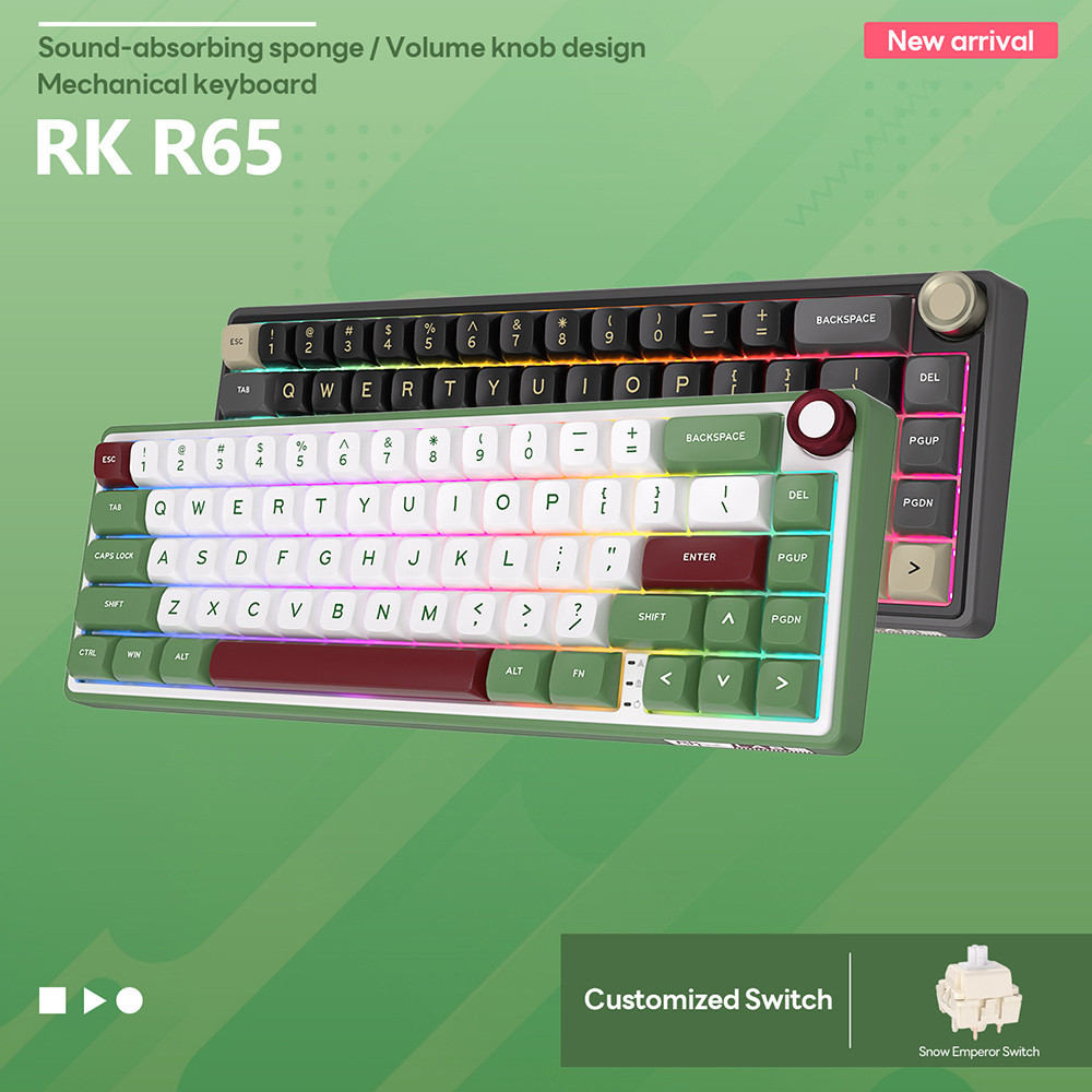 RK Royal Kludge RK R65 Gasket Wired Hot Swapple Mechanical Keyboard ...