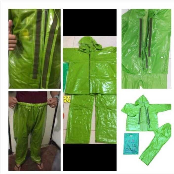 1C # Green Raincoat Suit Kapote Makapal | Shopee Philippines