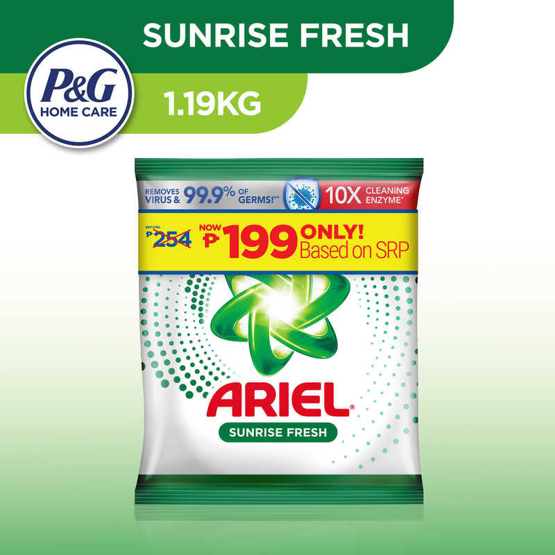 Ariel Sunrise Fresh Detox Powder 1.19KG-1.32KG Bag (Laundry, Detergent ...