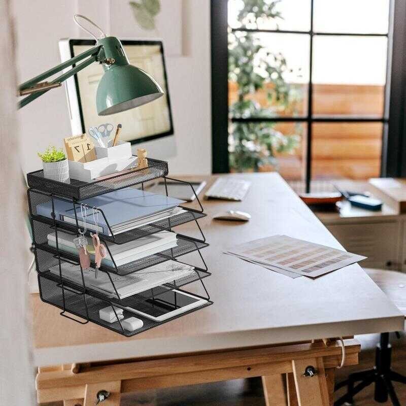 Document Holder Organizers Desktop Paper Organizer Space-Saving ...