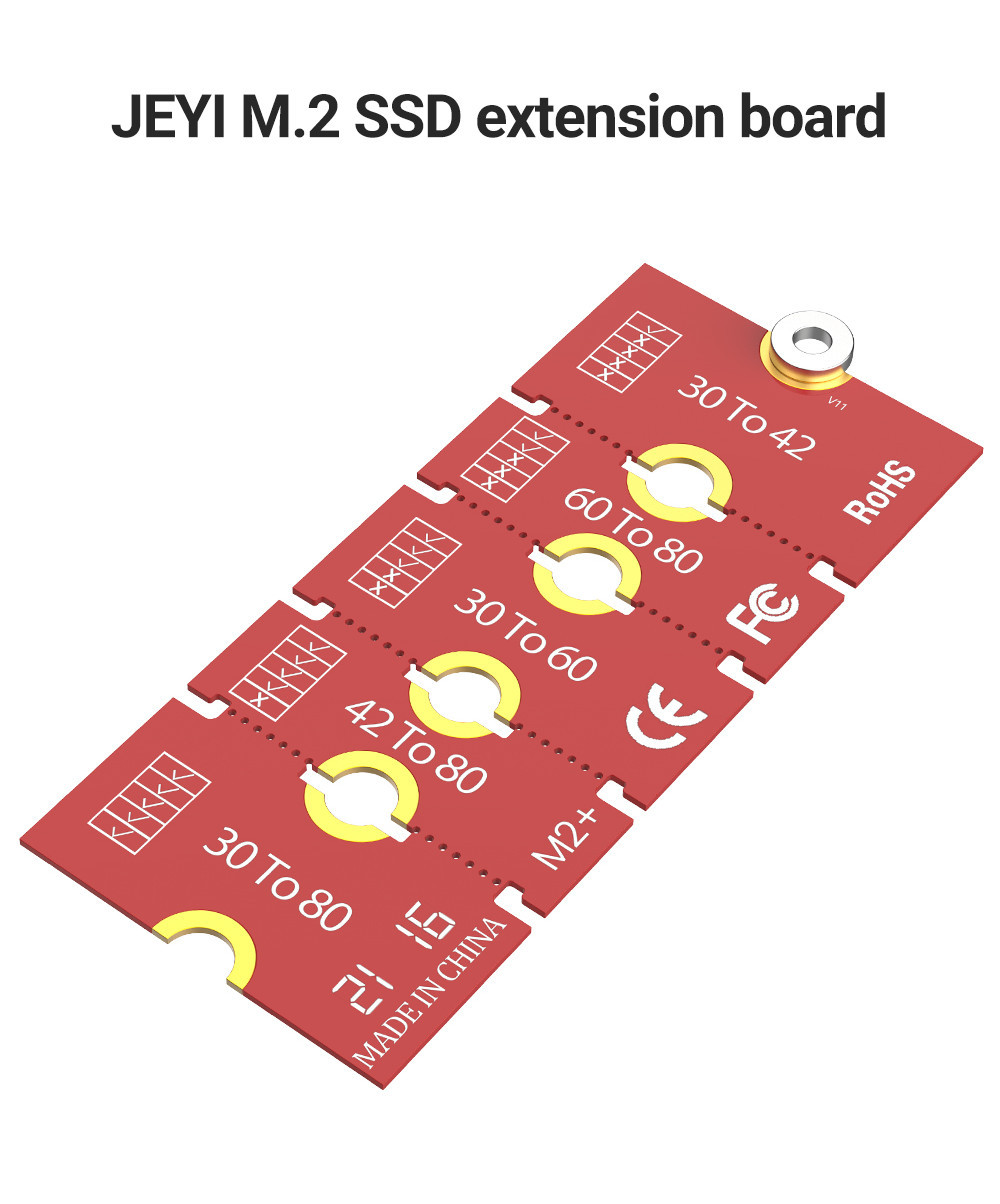 JEYI M.2 NGFF NVME SSD Extension Bracket Transfer 2230 2242 2260 2280 ...