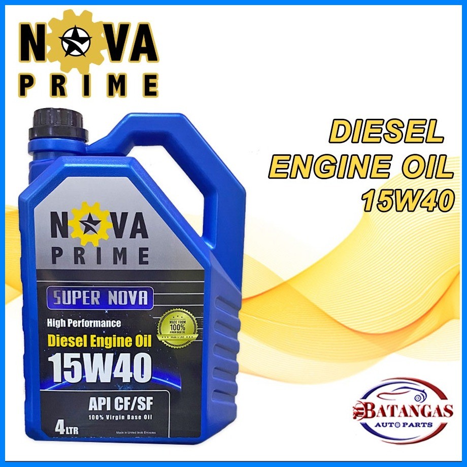 ♂ ⏑ ⏢ NOVA PRIME SUPER NOVA DIESEL ENGINE OIL 15W-40 API SF/CF 4LITERS ...