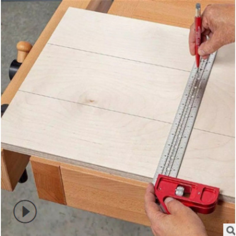 6/12inch Woodworkers Edge Rule movable angle ruler 90 degrees 45 ...