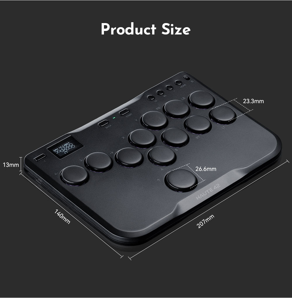 Joystick Hitbox Fightstick Leverless Mini Arcade Controller for PC/PS3 ...
