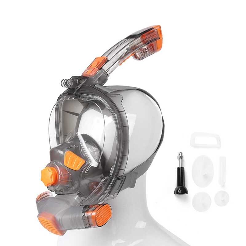 A1 Snorkel Man Woman Scuba Underwater Full Face Diving Mask Orange ...