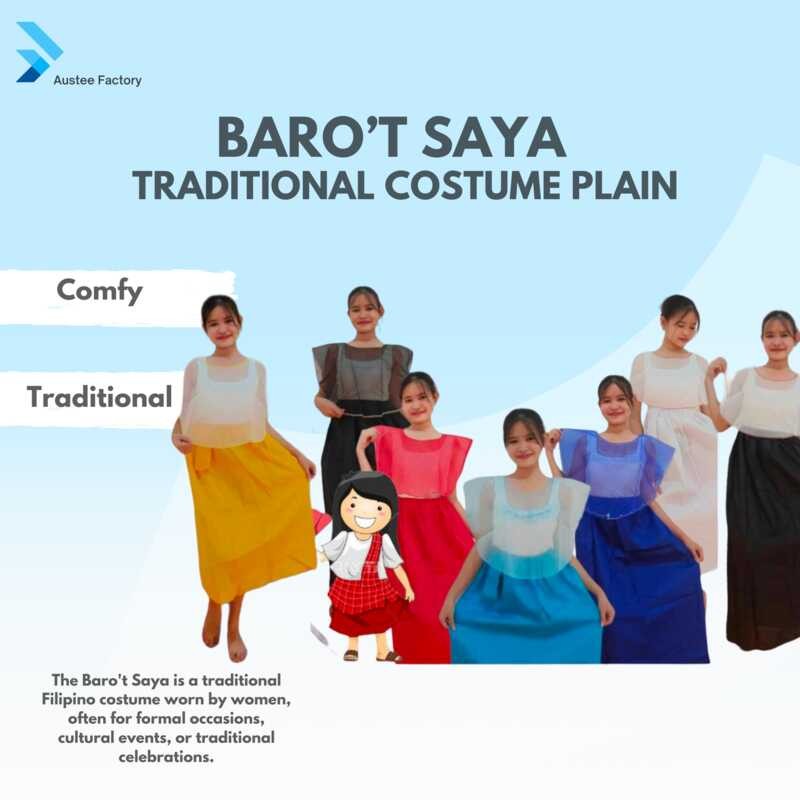 & Austee Barot Saya Kasuotang Traditional Costume Set Ng Pilipino Nylon ...