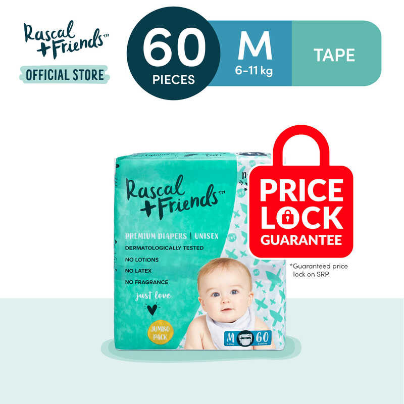 RASCAL + FRIENDS Jumbo Pack MEDIUM (6-11 Kg) 60 Pcs X 1 (60 Pcs) - Tape ...