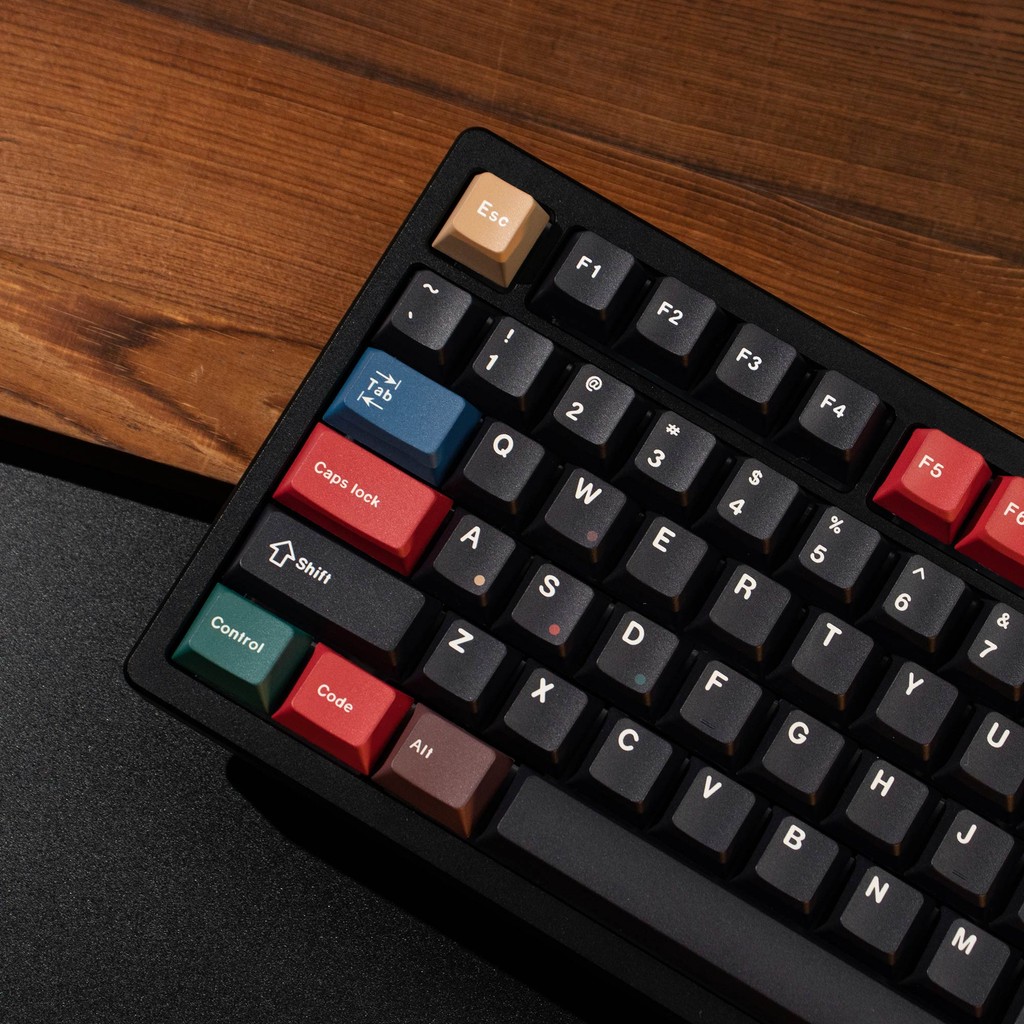 Black Mixed Light Keycaps 129 Keys PBT cherry profile Dye-Sub Keycaps ...