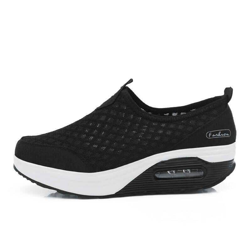 New 2024 Women's Shake Shoes Black Versatile Slope Shoes Spring Summer ...