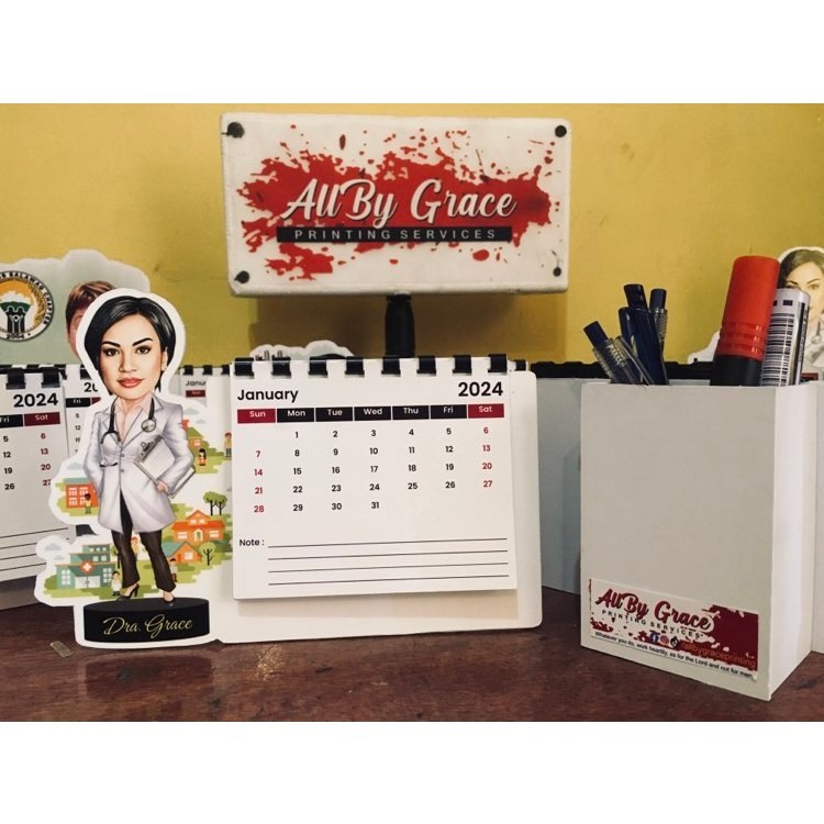 ♒ ♞Personalized Mini Standee Caricature Profession with 2024 Desktop ...