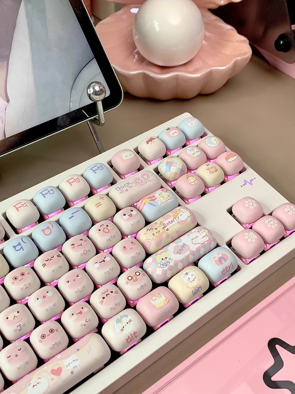 Sweet Cat Mantou Keycap MOG Profile 140 Keys PBT Five-sided Dye ...